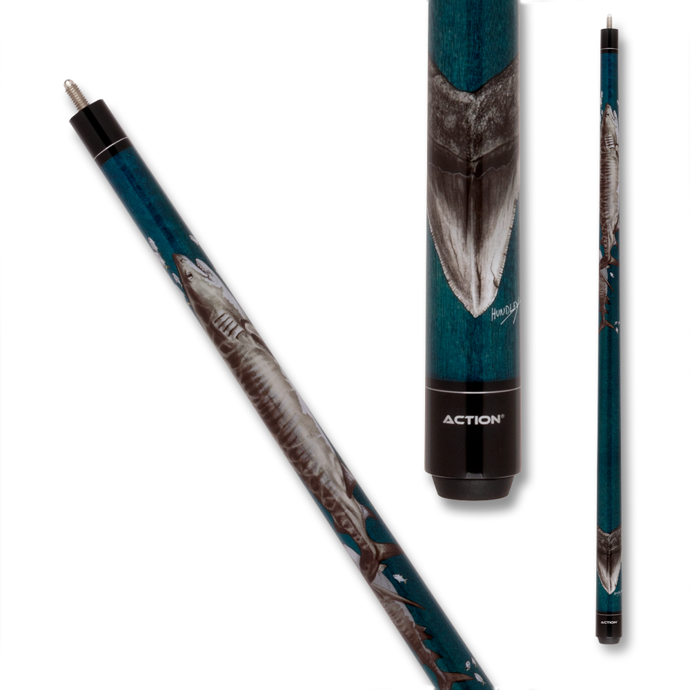 ACTION SHARKS POOL CUE ADV123 NO WRAP TEAL AND GREY 13MM 19 OZ – Canada ...
