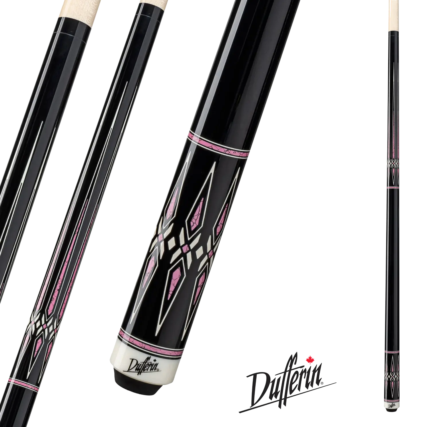 DUFFERIN POOL CUE BLACK AND PINK D-491 19OZ 13MM – Canada Billard