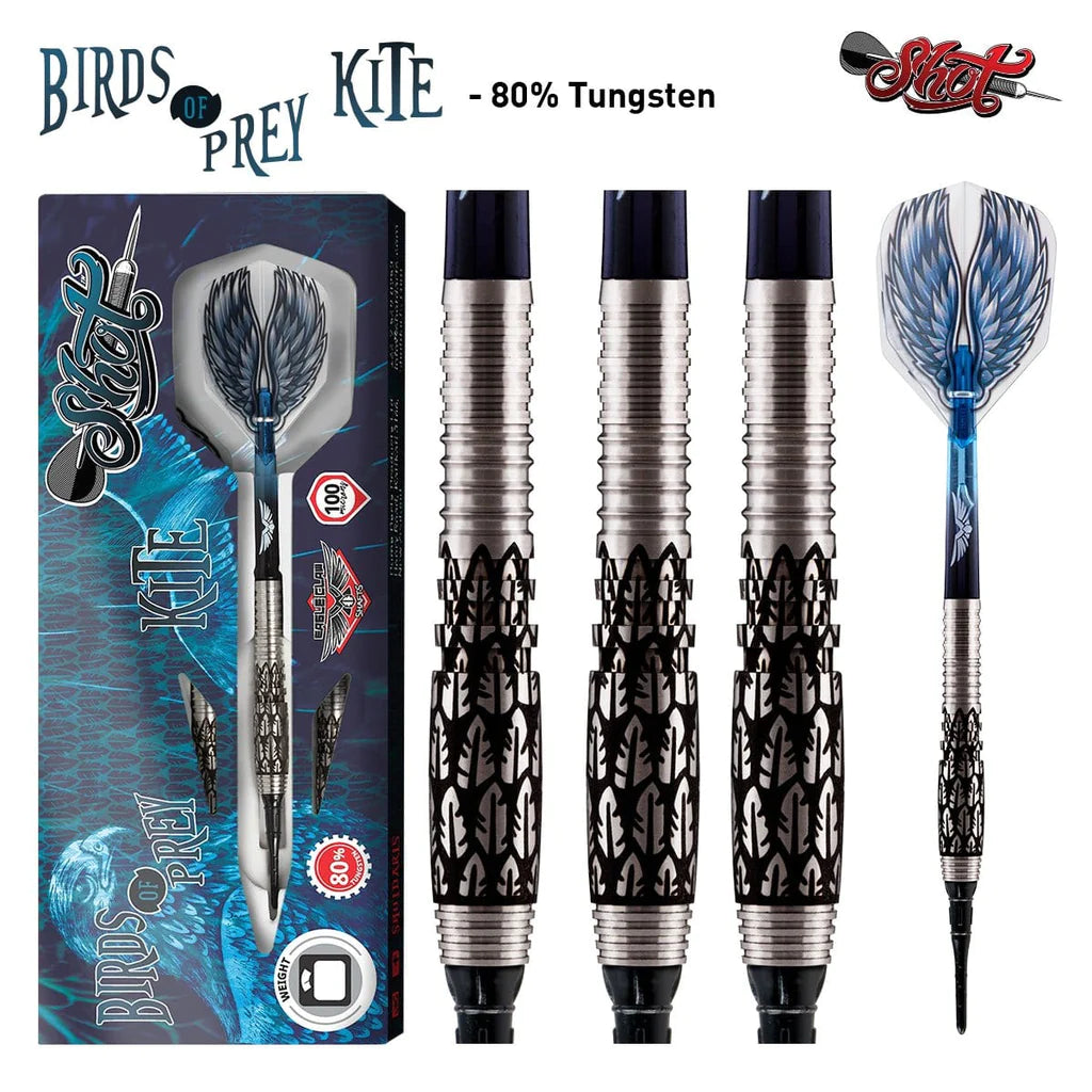 BIRDS OF PREY KITE SOFT TIP DART SET-80% TUNGSTEN BARRELS – Canada Billard
