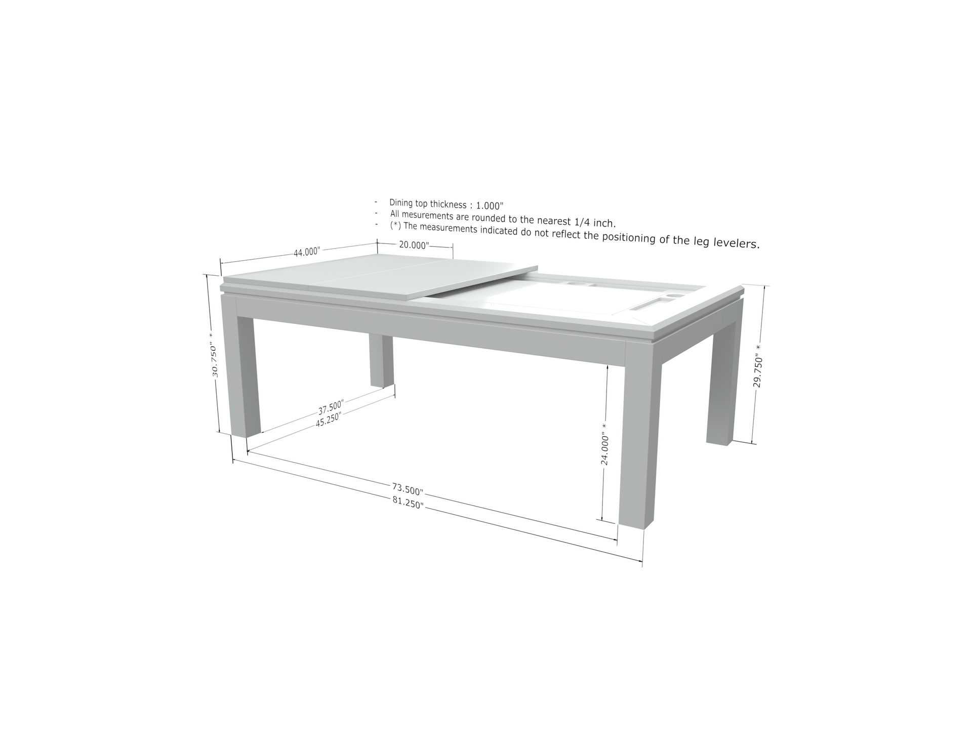LA CONDO STAINLESS RECTANGLE GAME TABLE – Canada Billard