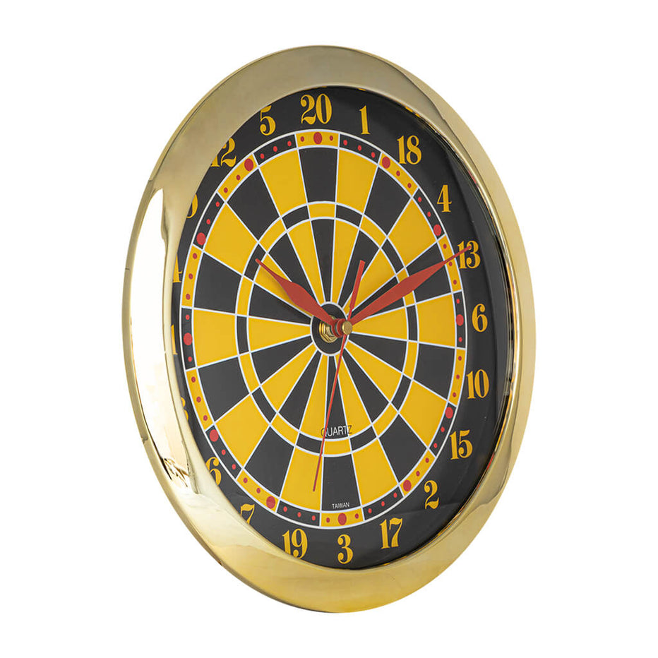 DARTBOARD CLOCK 11'' DIAMETER - BLACK AND YELLOW – Canada Billard