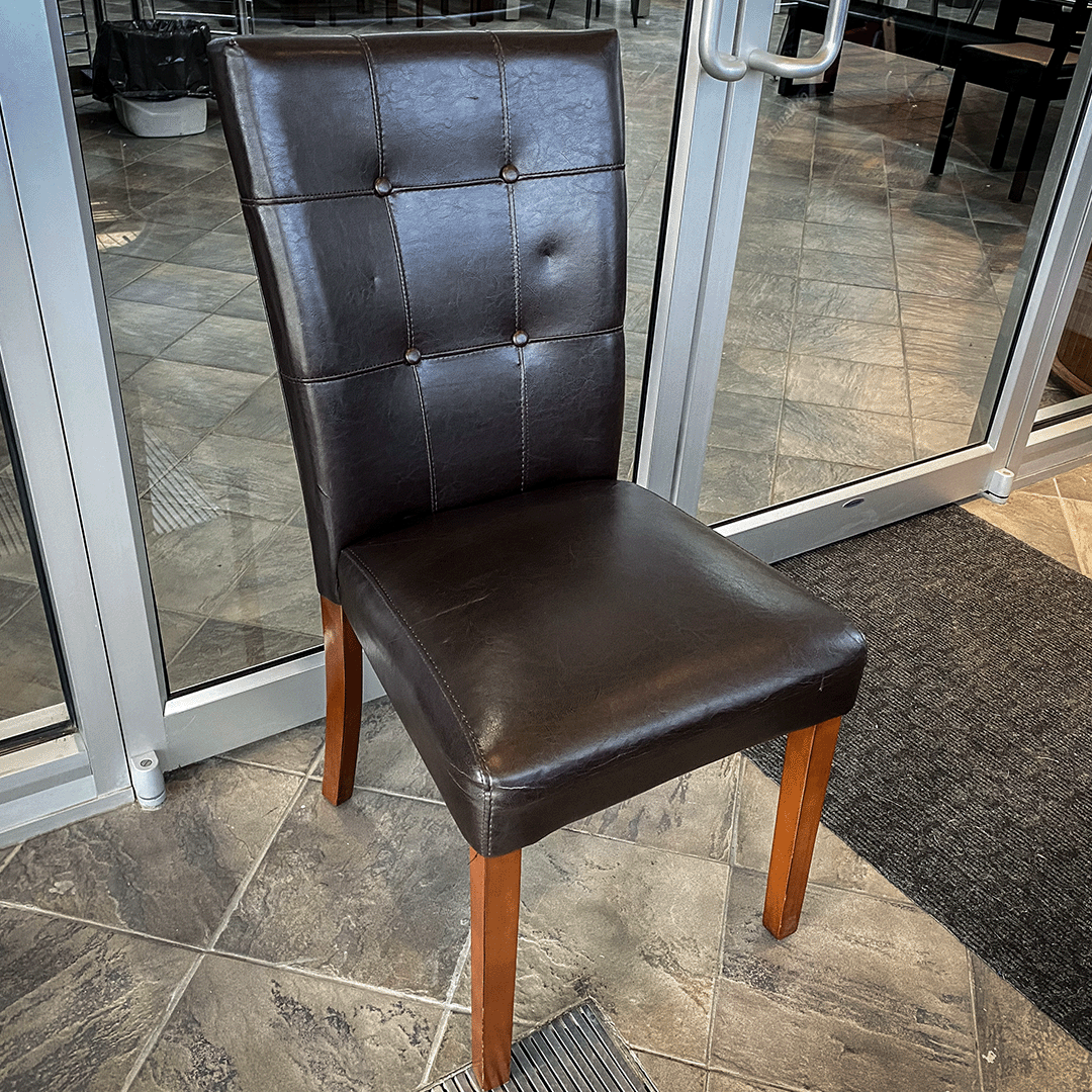 Black leather dining chairs canada store