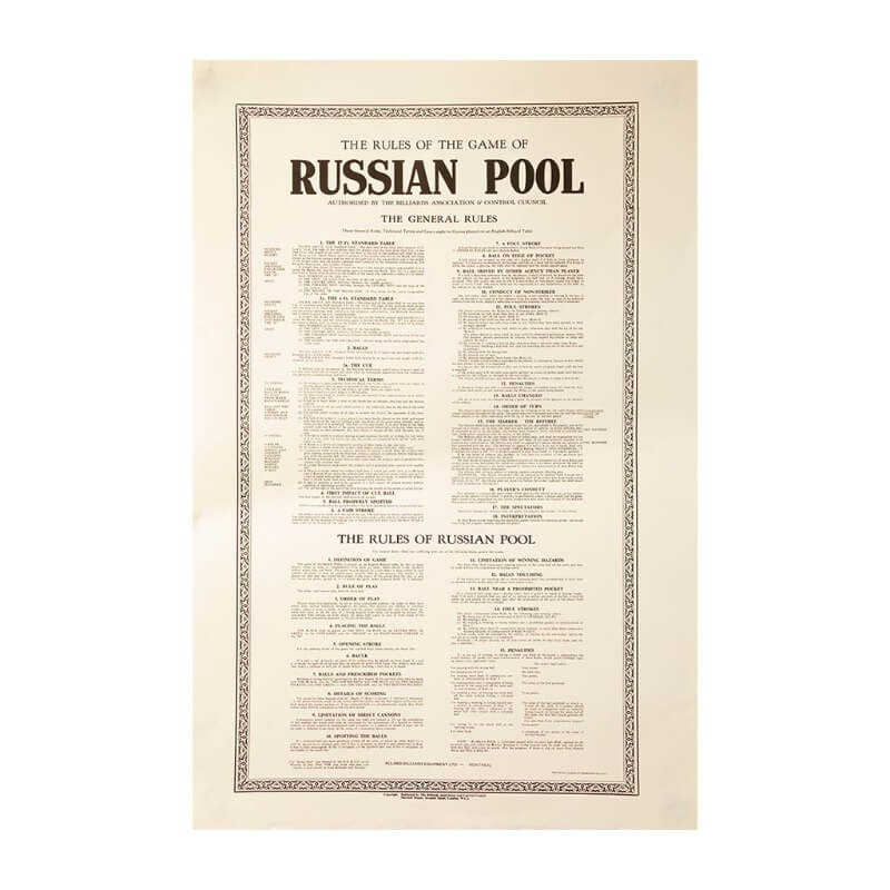 RULES RUSSIAN POOL – Canada Billard