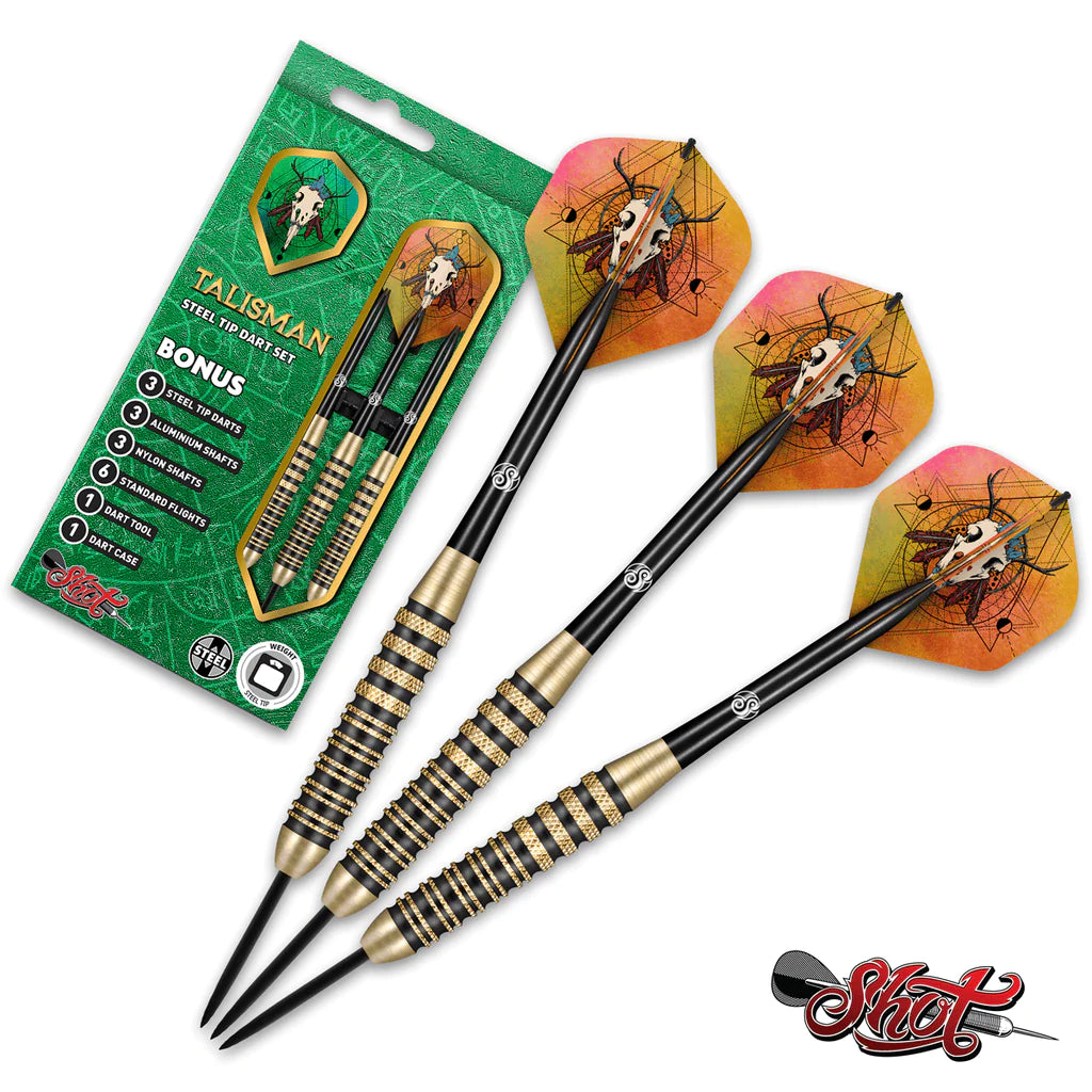 SHOT TALISMAN STEEL TIP DARTS SET-HIGH PERFORMANCE STEEL – Canada Billard