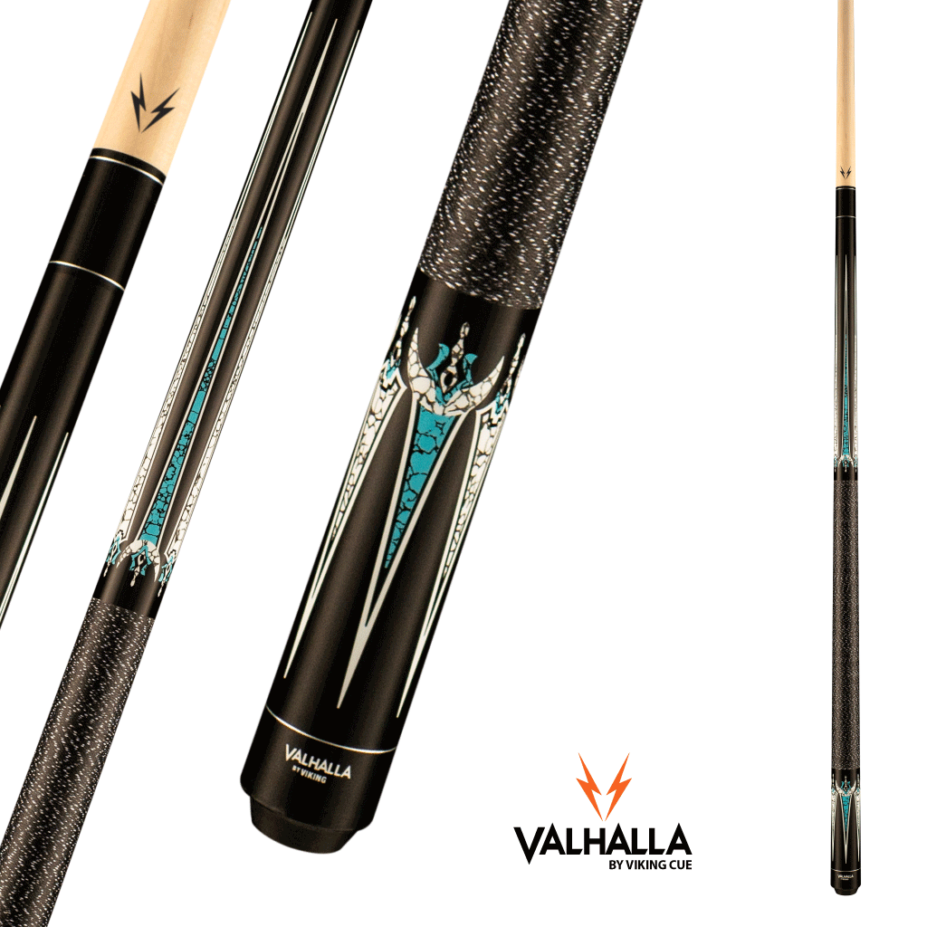 VIKING VALHALLA VA602 BLACK/POINTS/PATTERN CUE LINEN WRAP 13MM 19OZ ...